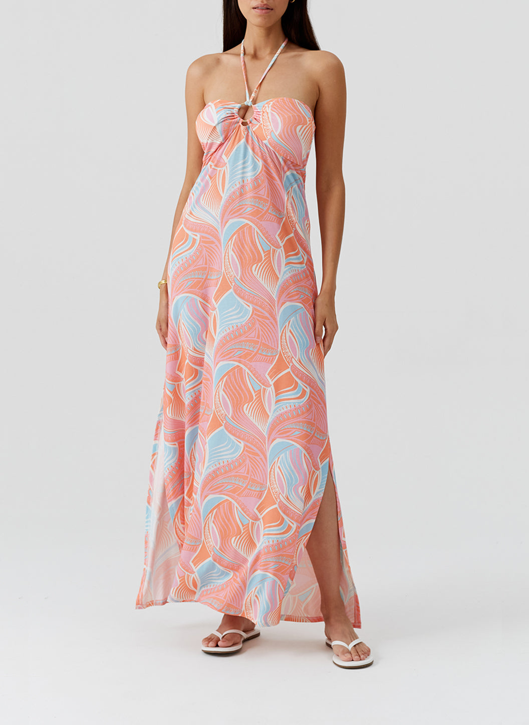 Harriet Cosmic Halter Neck Maxi Dress | Official Site