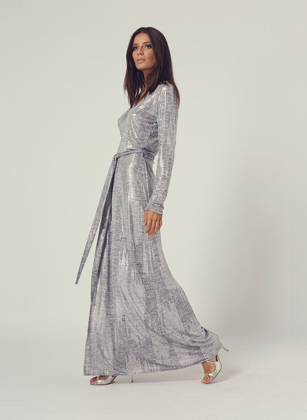 Look 3 Wrap Maxi Dress Silver | Official EU Site