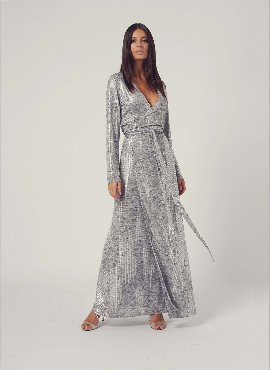 Look 3 Wrap Maxi Dress Silver | Official EU Site