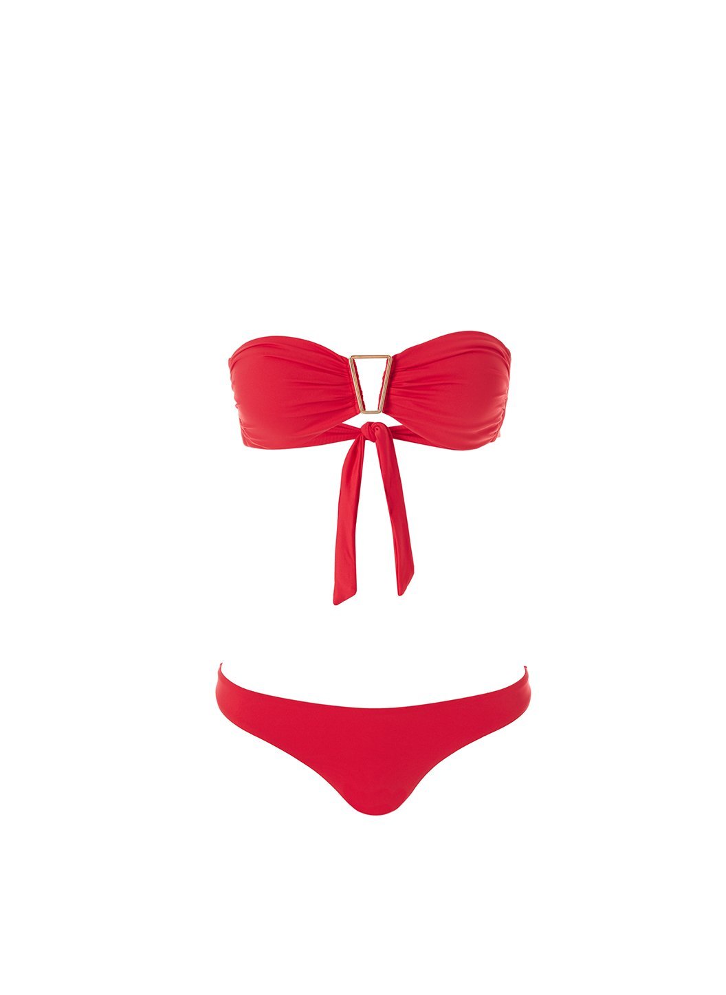 Exclusive Barcelona Red Bandeau Triangle Trim Bikini | Melissa Odabash